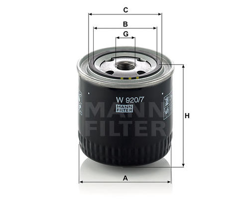 Schlepper-Teile » Shop MANN W 920/7 - Ölfilter W920/7, P550318, P552518 ...