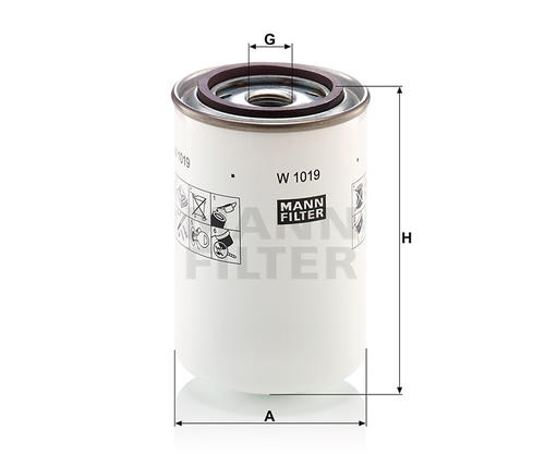 Schlepper-Teile » Shop MANN W 1019 - Hydraulikölfilter W1019, P552476 ...