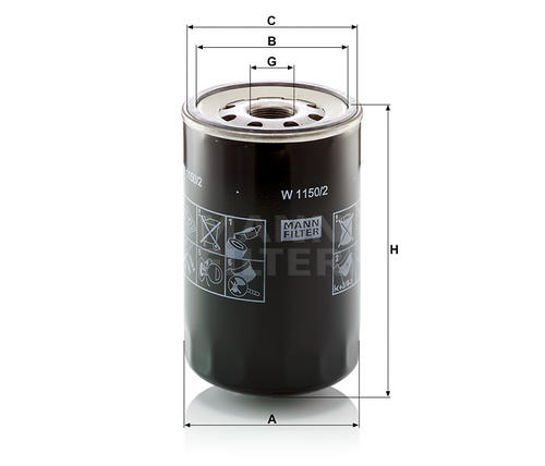 Schlepper-Teile » Shop MANN W 1150/2 - Hydraulikölfilter W1150/2 ...