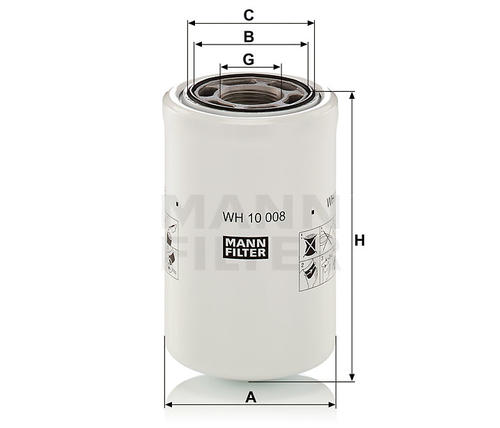 Schlepper-Teile » Shop MANN WH 10 008 - Hydraulikölfilter WH10008 ...