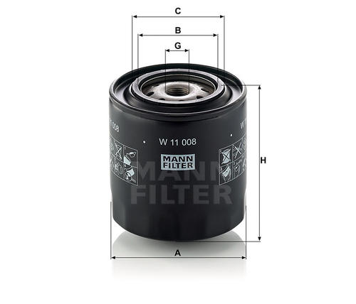 Schlepper-Teile » Shop MANN W 11 008 - Ölfilter W11008, P502549 ...