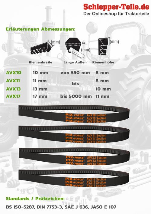 Schlepper-Teile » Shop Keilriemen AVX10x1175mm - Case IH (500369112 ...