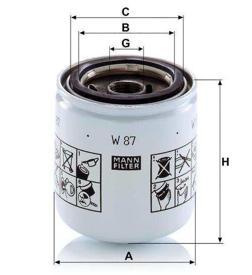 Schlepper-Teile » Shop MANN W 87 - Ölfilter W87, LF3403, P550162 ...