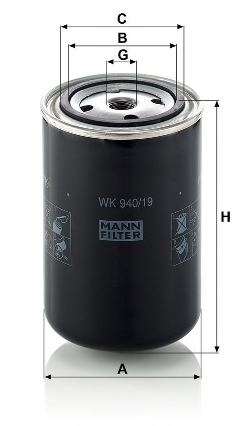 Schlepper-Teile » Shop MANN WK 940/19 - Kraftstofffilter WK940/19 ...